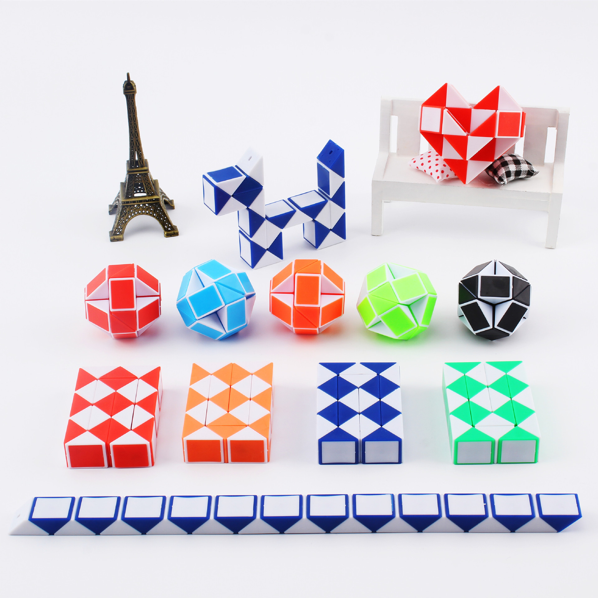 Mini Twist Puzzle Magic Snake Cube Ruler Fidget Sensory Snake ...