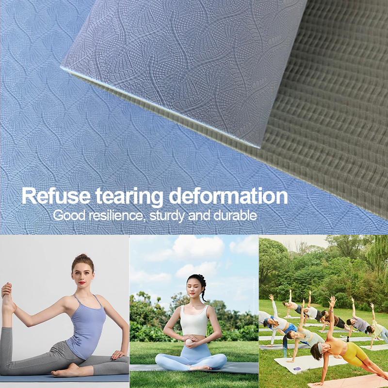 Thick TPE Yoga Mat Non Slip Carpet Mat Fitness Gym Mats Yoga Mat 6MM ...