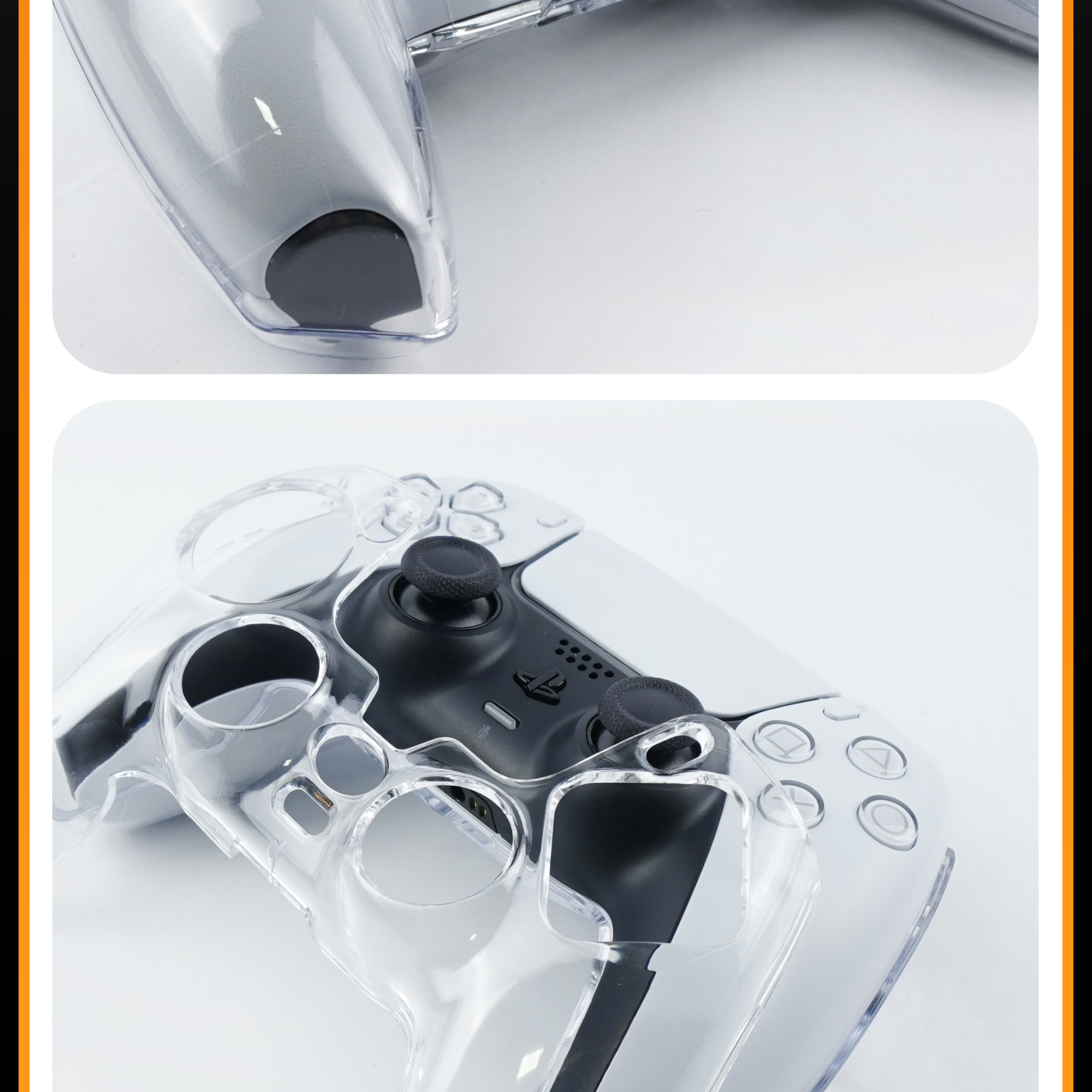 KJH PS5 Controller Crystal Transparent Shell Hard Case Cover For Sony ...