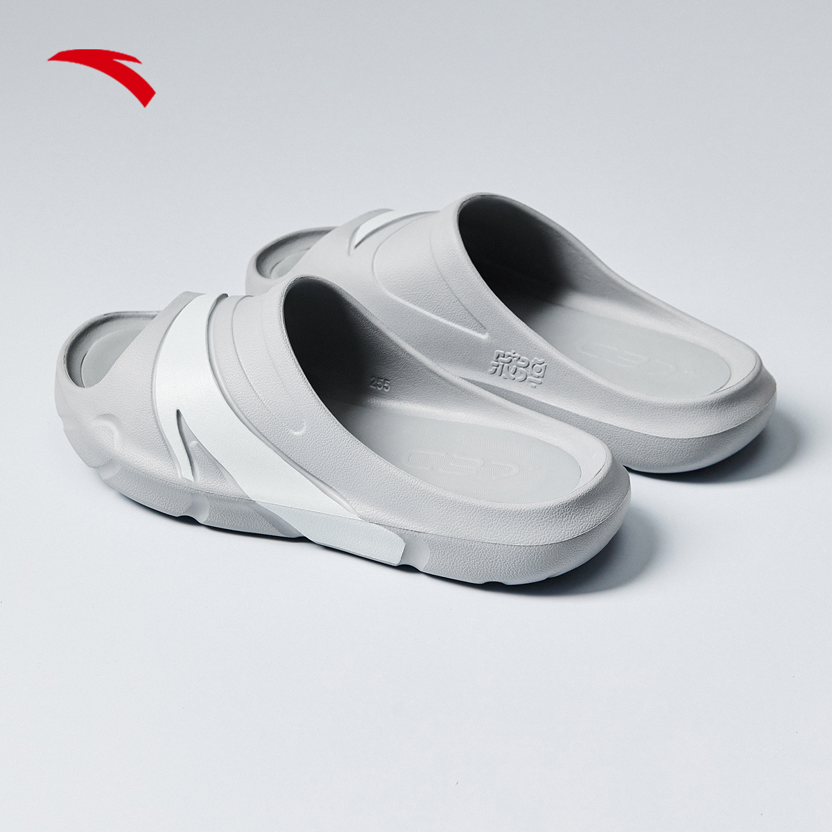 ANTA MEN Basic Slippers Beach Slippers 1124C8523-3 -Frog Grey/Light Fog ...