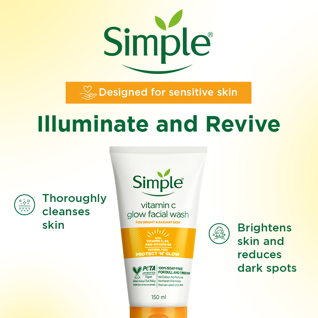 Simple Glow Facial Clay Wash Vitamin C & B5 For Cleaning Glowing ...