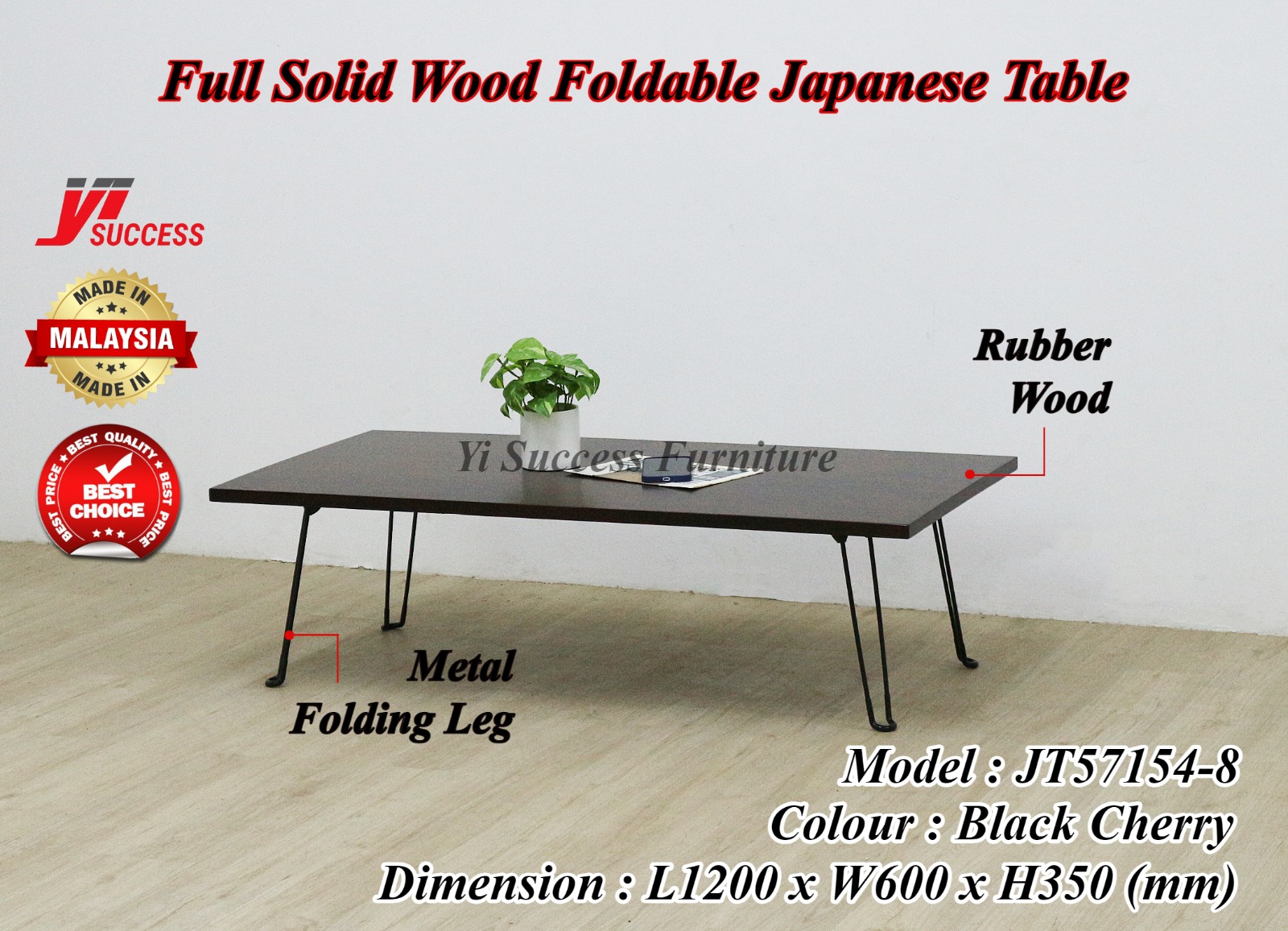 Yi Success Full Solid Rubber Wood Japanese Table / Foldable Japanese ...