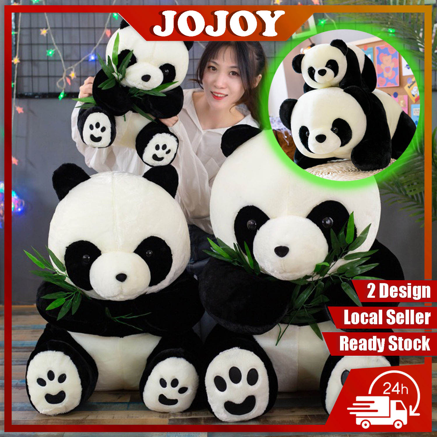 JOJOY Cute Little Panda Doll Best Hug 20cm/30cm/60cm/80cm Large Animal ...