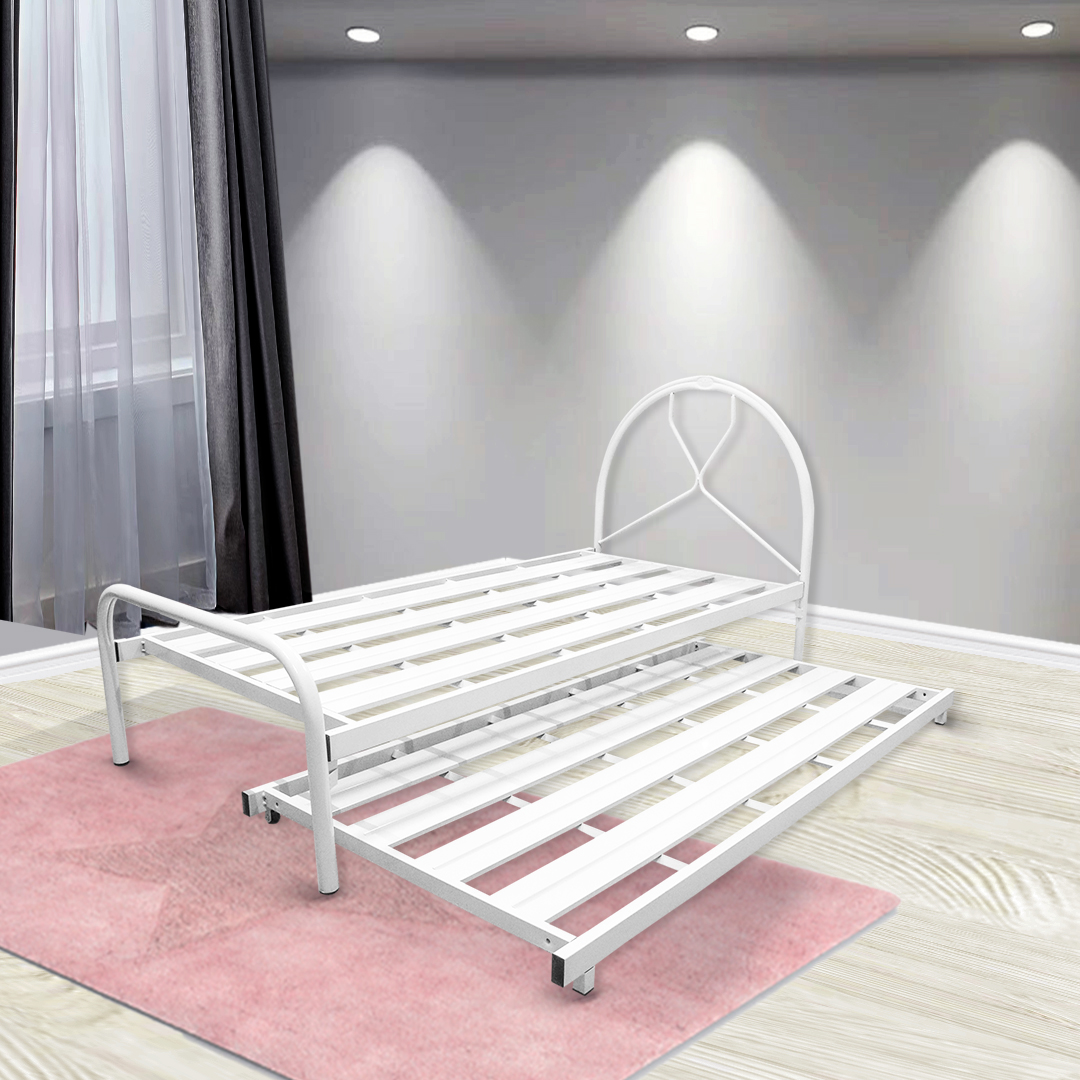 EE HOME 3V Single Size Metal Super Base Bed Frame With Pull Out Bed ...