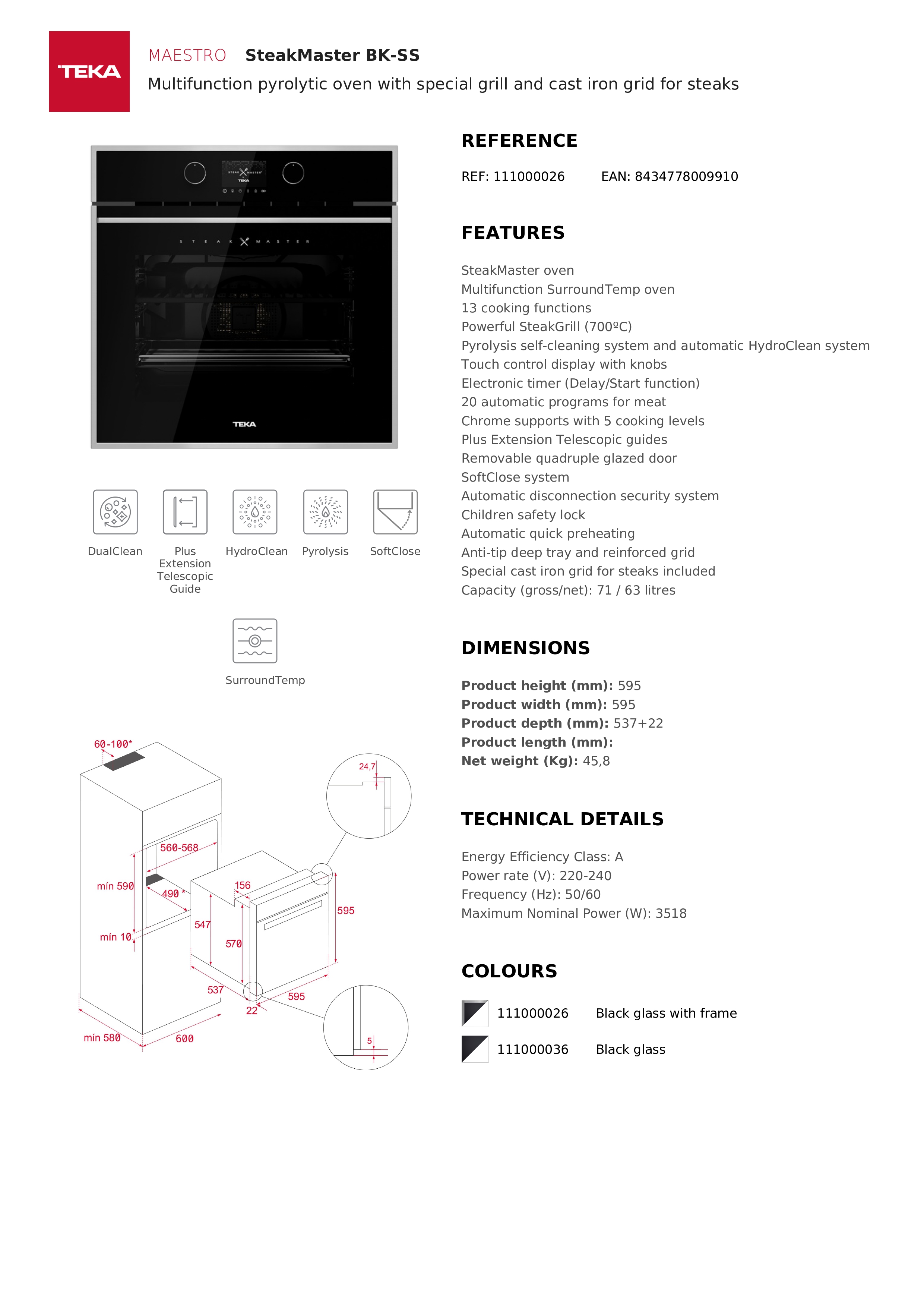 Teka - Multifunction Air Fryer Oven HLB 8416BK / Teka Air Fry Oven ...