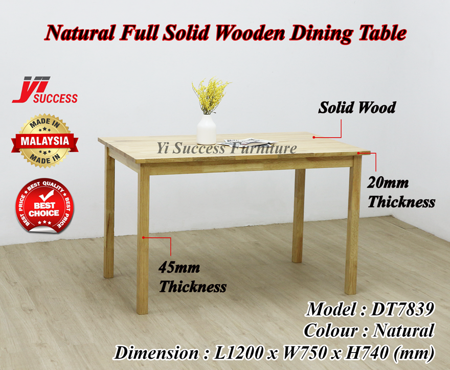 Yi Success Razo Wooden Dining Table / Wooden 4 x 2.5 Feet Dining Table ...