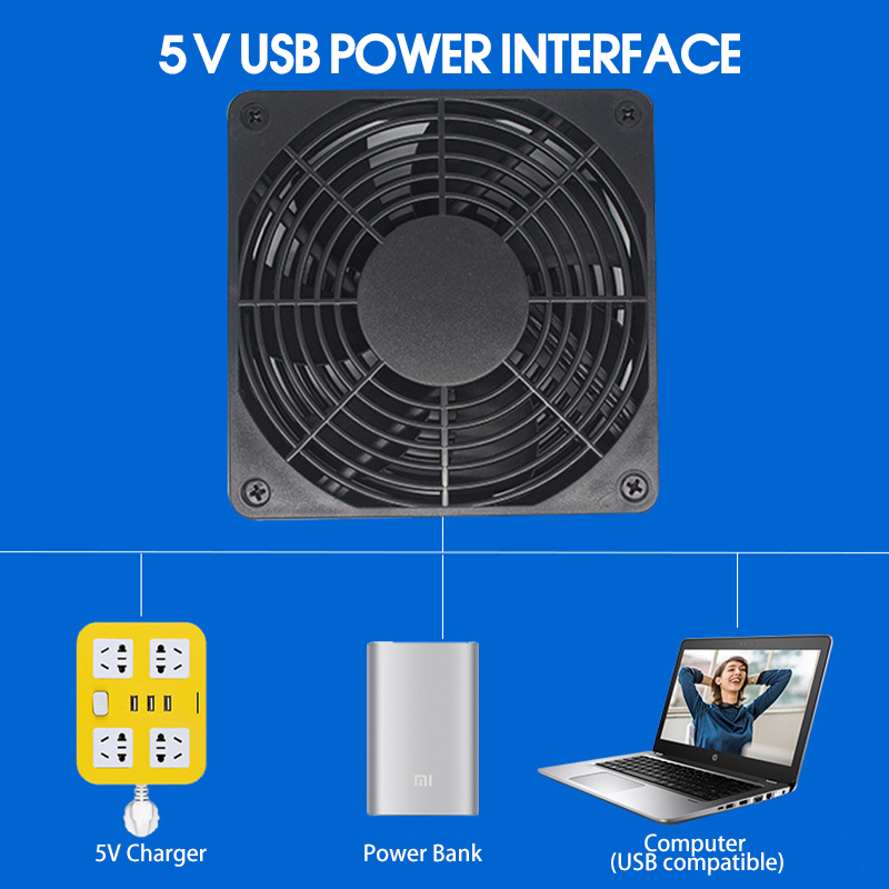 1800rpm Router Fan Cooling Fan USB Charging Cooling Fan WiFi Router Set ...
