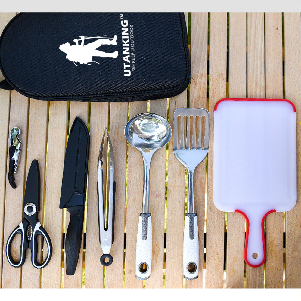 UtanKing™ Cooking Utensils Organizer Set BBQ Camping Cookware Set ...