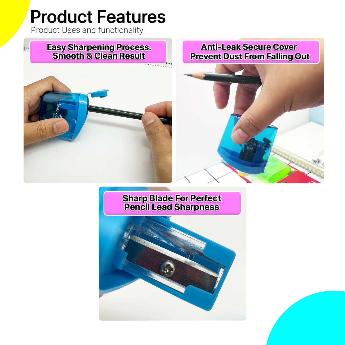 Faber Castell Sharpener Pengasah Pensil Click Box Pencil Sharpener -(1s ...