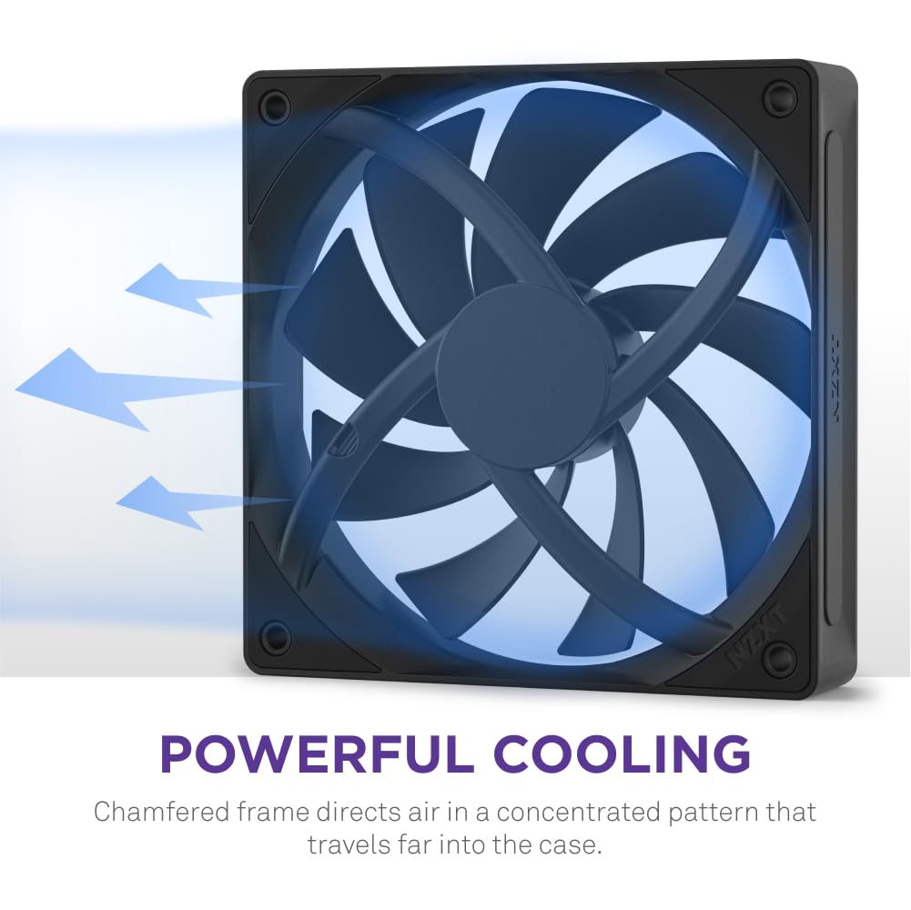 NZXT F120Q 120mm Quiet Airflow PWM Case Fan Optimized for Airflow ...
