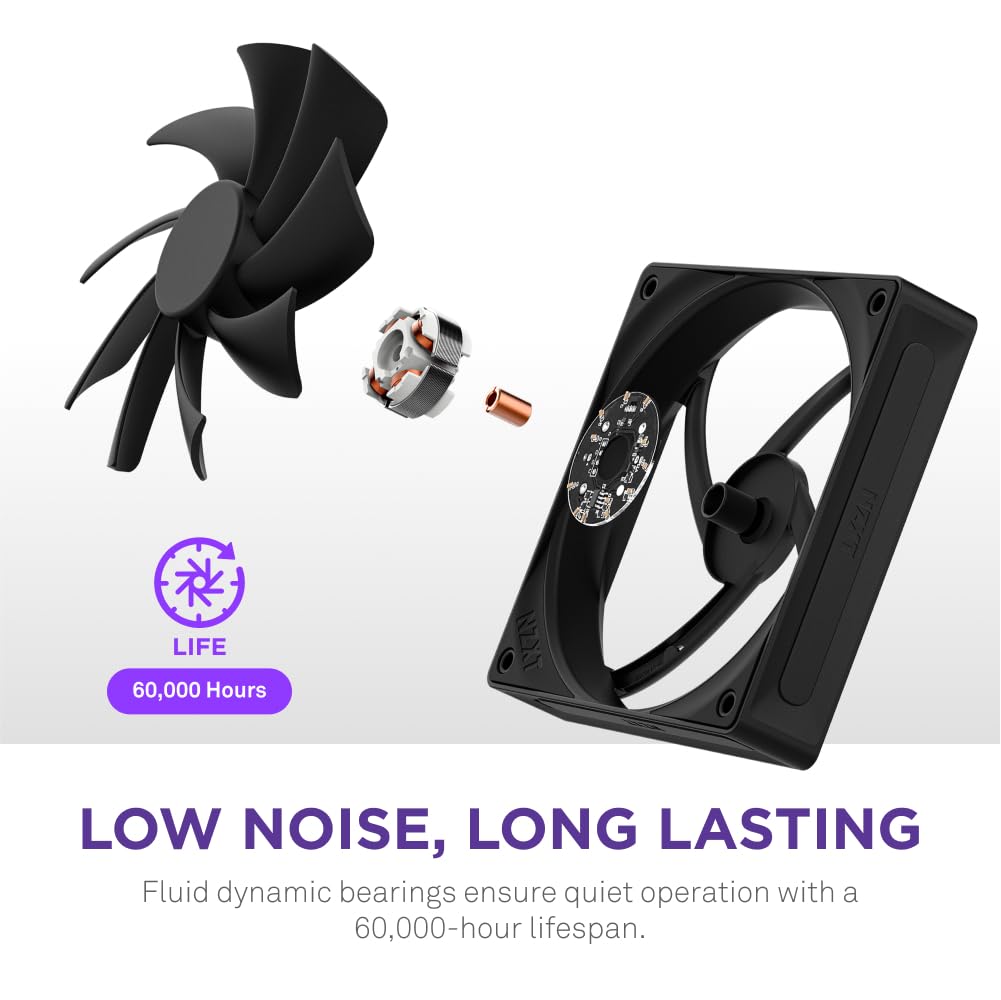 NZXT F120Q 120mm Quiet Airflow PWM Case Fan Optimized for Airflow ...