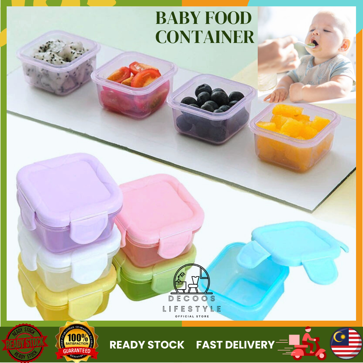 Bekas Baby Puree Container Baby Food Container Snack Storage Box Milk ...