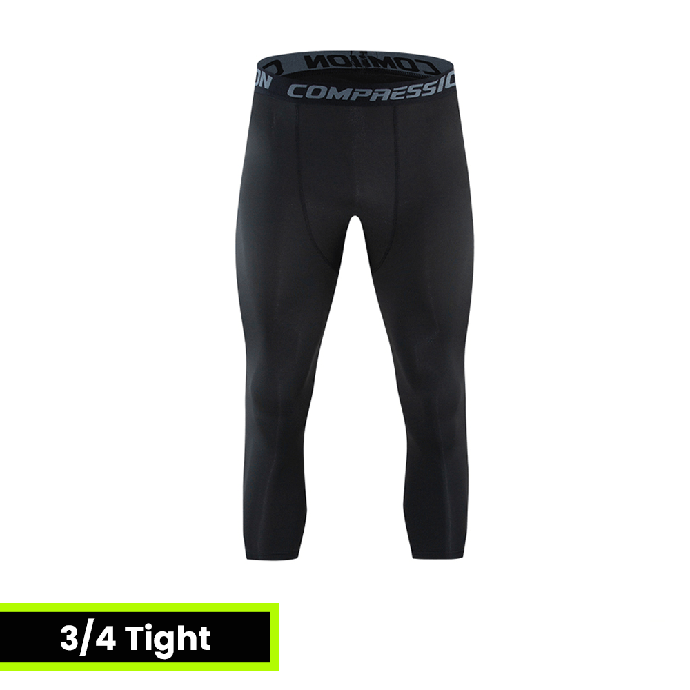 Pro Combat Short 3 Quarter Long Legging Tight Gym Running Fitness Men ...