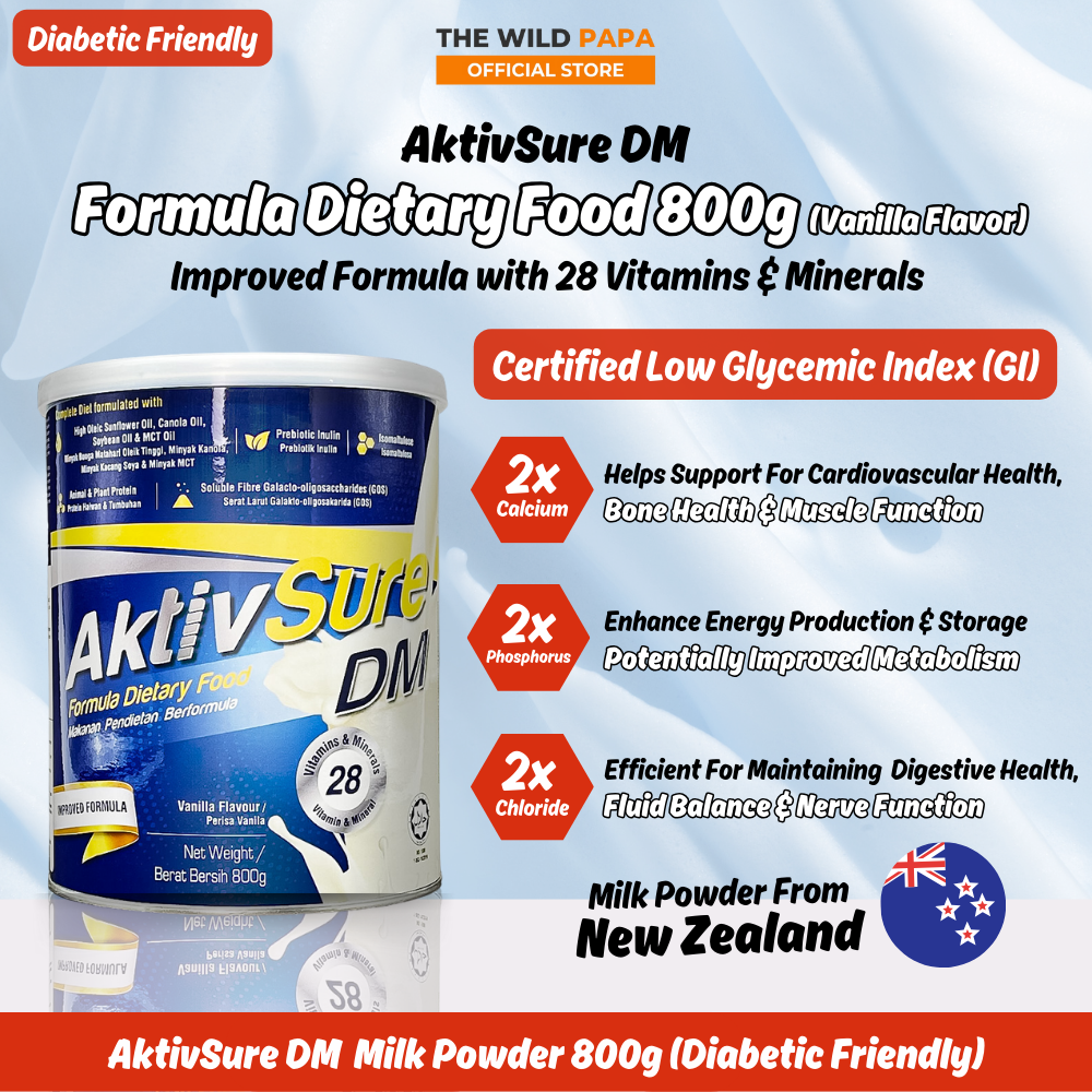 AktivSure DM Formula Dietary Food Powder (Vanilla)800g Low Glycemic ...