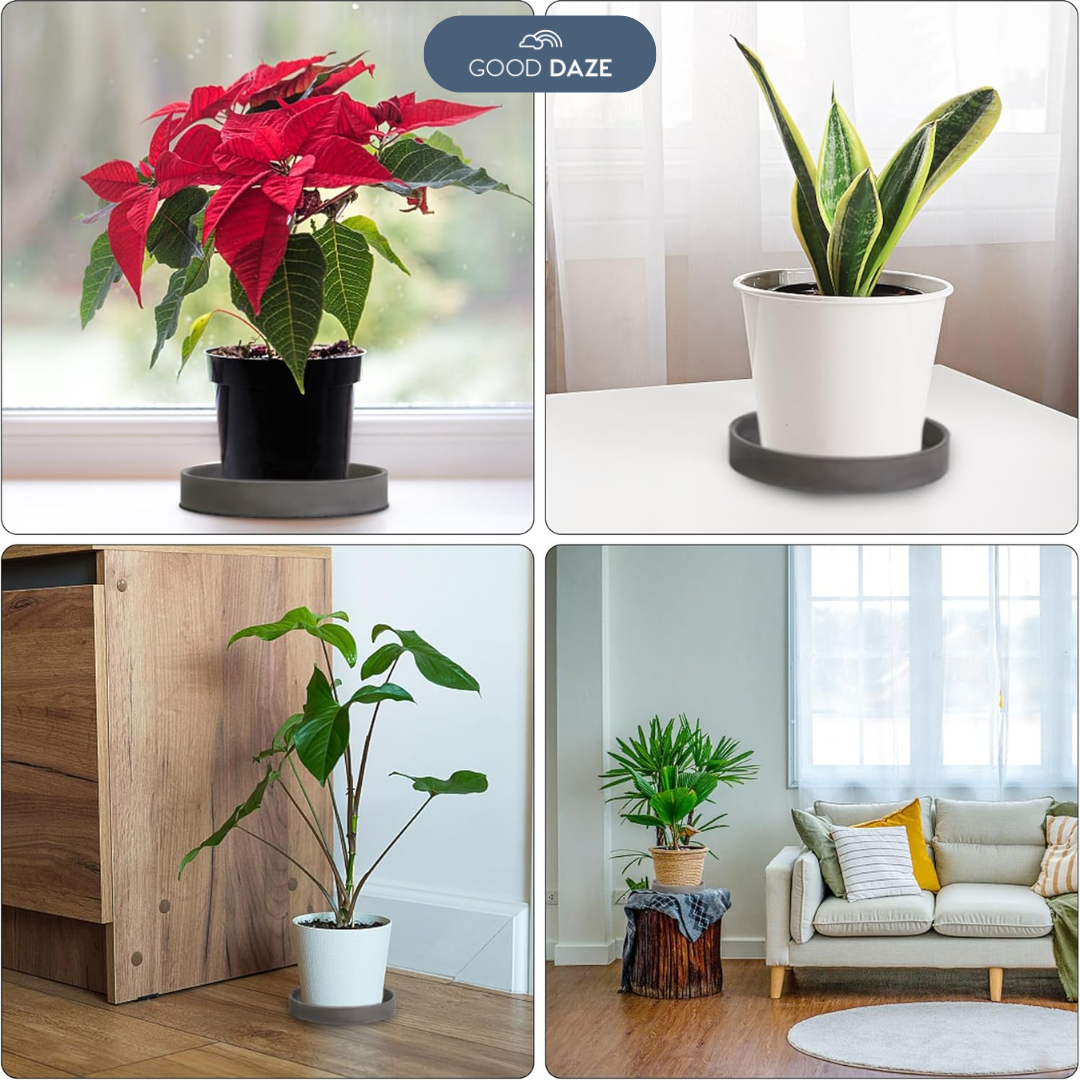 GOODDAZE Ceramic Plant Saucer Flower Plant Pot Tray Sturdy Pot Base ...