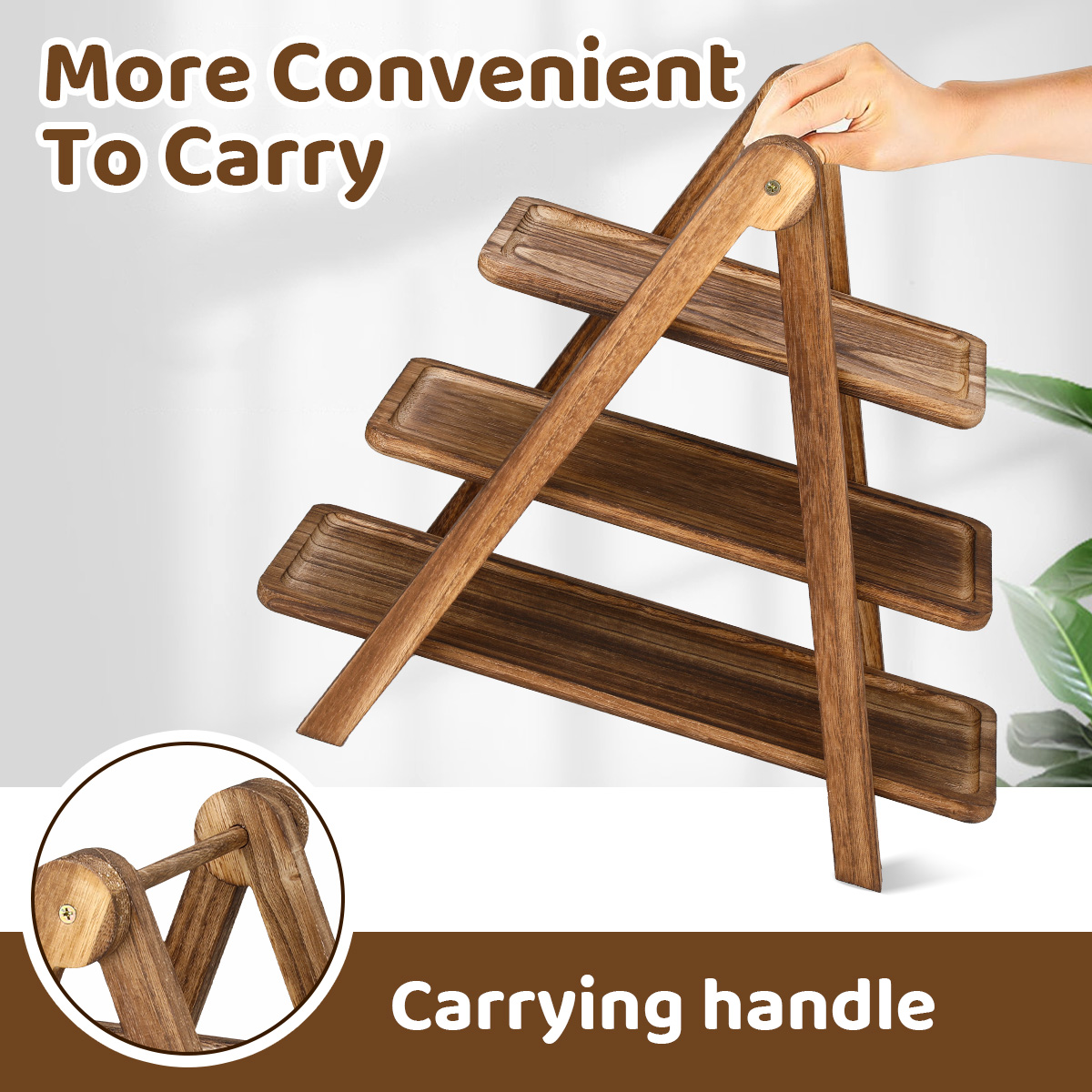 3LAYERS Tray Decor Cake Dessert Wooden Pallet Storage Rack Farmhouse ...