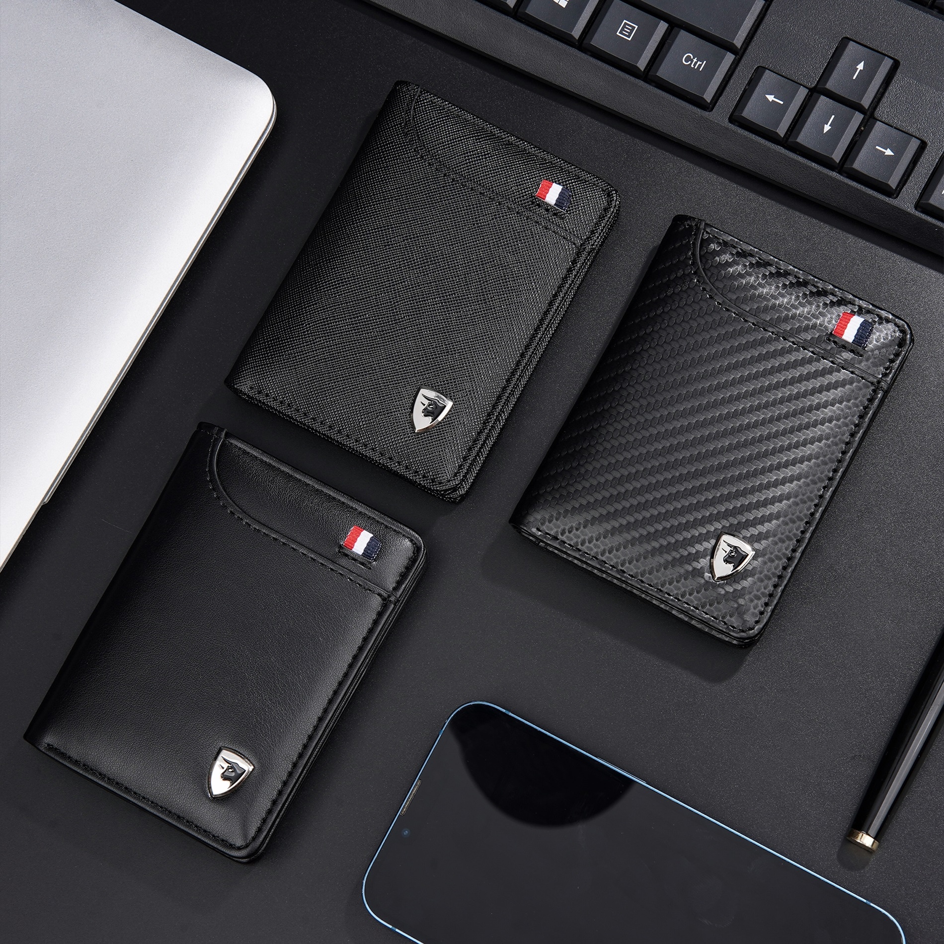 UnisBlack Small Men Wallet , Short Wallet Men , Card Holder Wallet ...