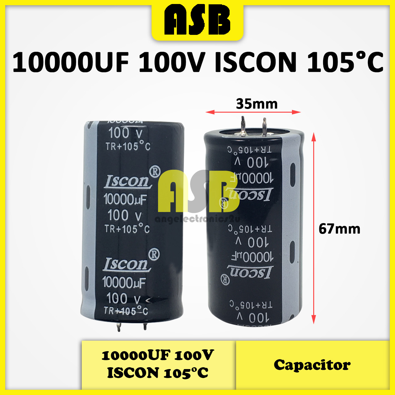 (1pc) ISCON / JCCON Capacitor ( 4700UF 50V / 6800UF 50V / 10000UF 50V / 10000UF 80V / 10000UF ...