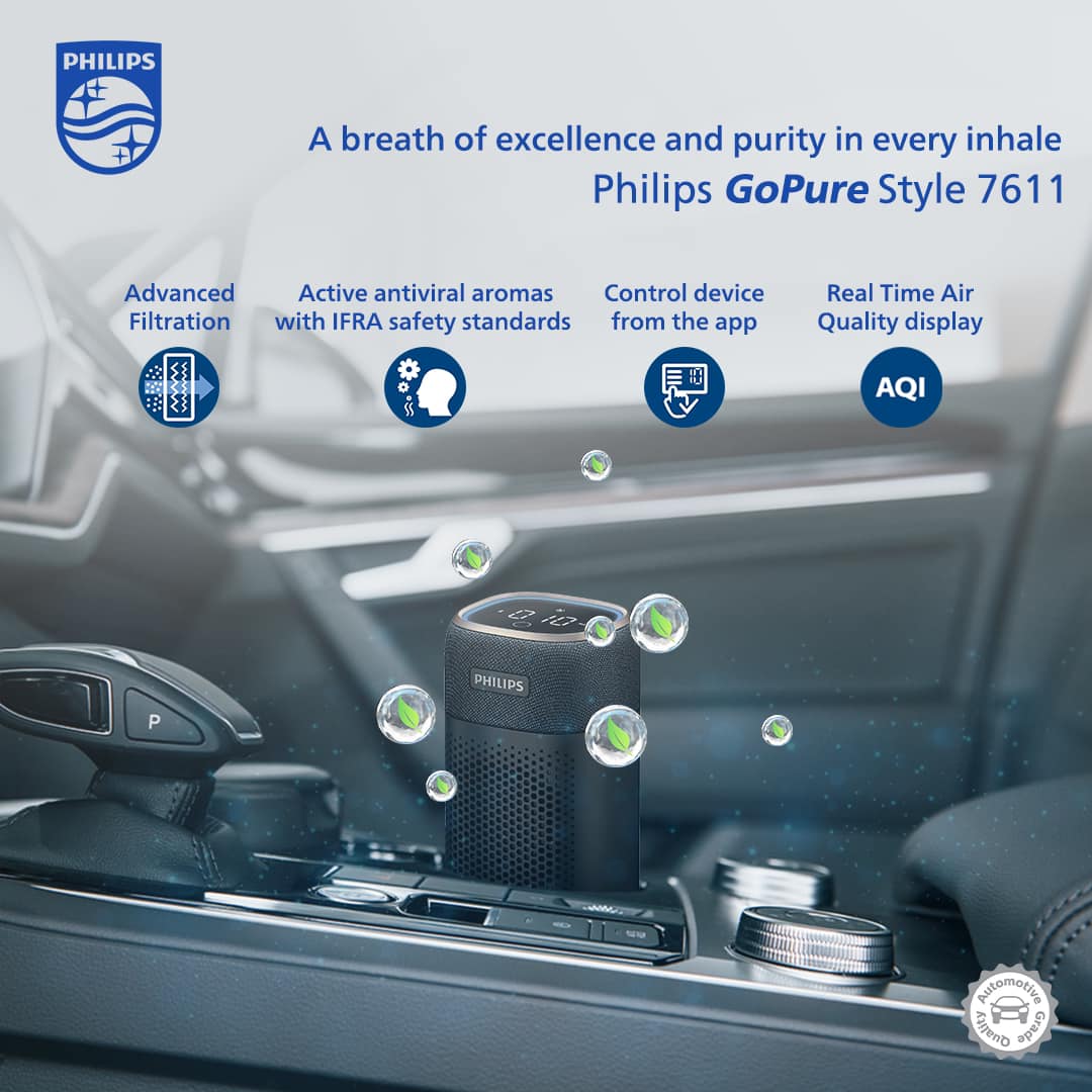 Philips GoPure Style Series 7000 Air Purifier & Sanitizer S7611 ...