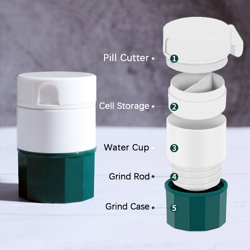 Home Medicine Cutter Pill Cutter Box Tablet Splitter Storage Case ...