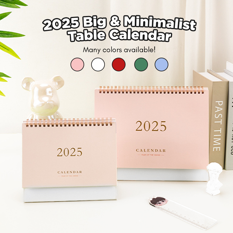 Whitespace 2025 Minimalist Desktop Calendar Big Table Kalendar Planner ...