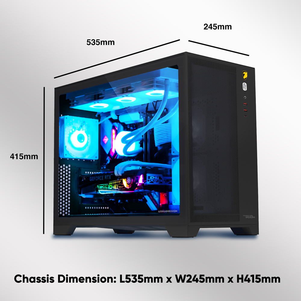Armaggeddon Tessaraxx APEX 13 Air E-ATX PC Fish Tank Design Gaming Case ...