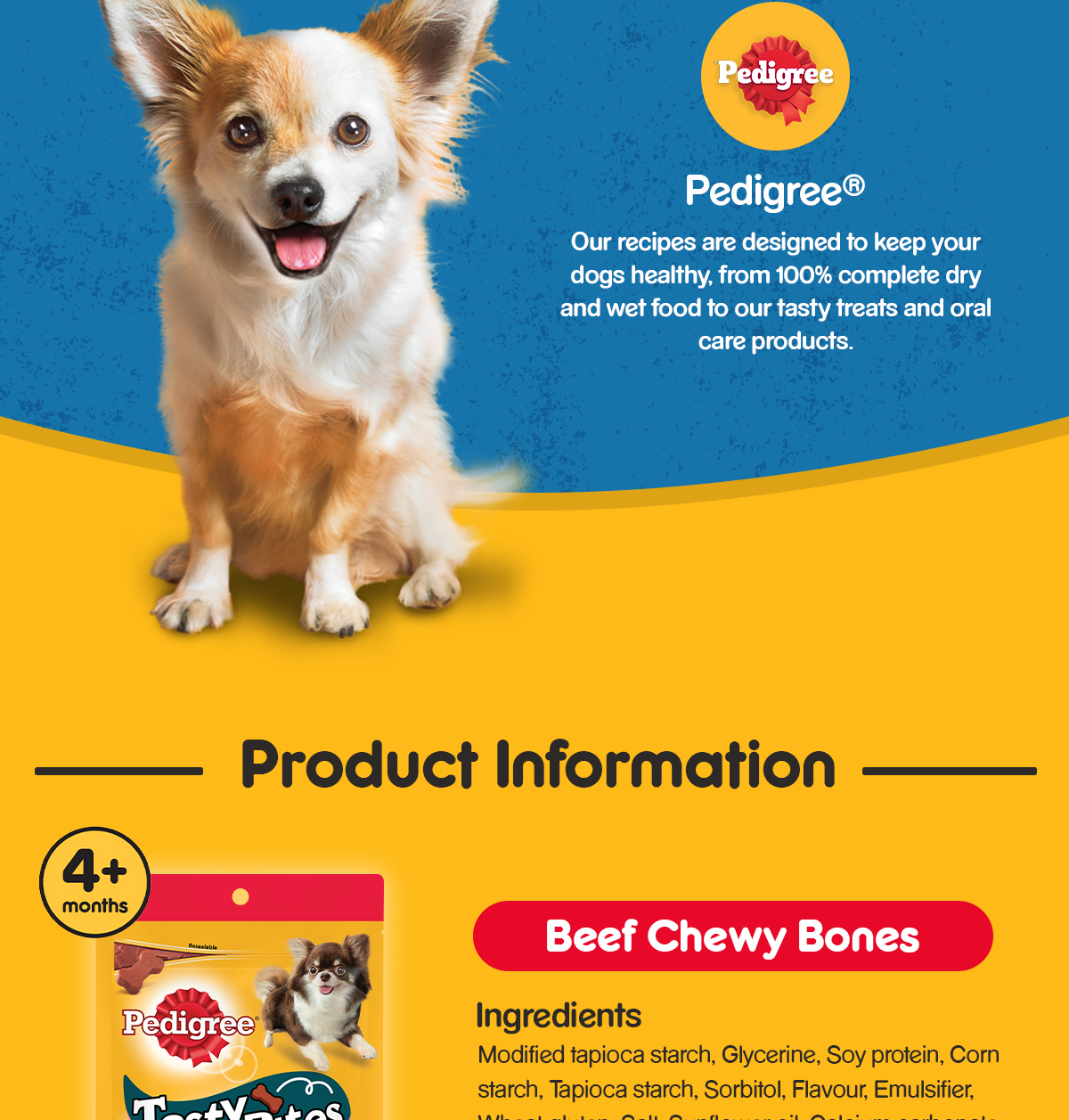 PEDIGREE Tasty Bites Crunchy Pockets Dog Treats in Chicken Flavor 60g ...