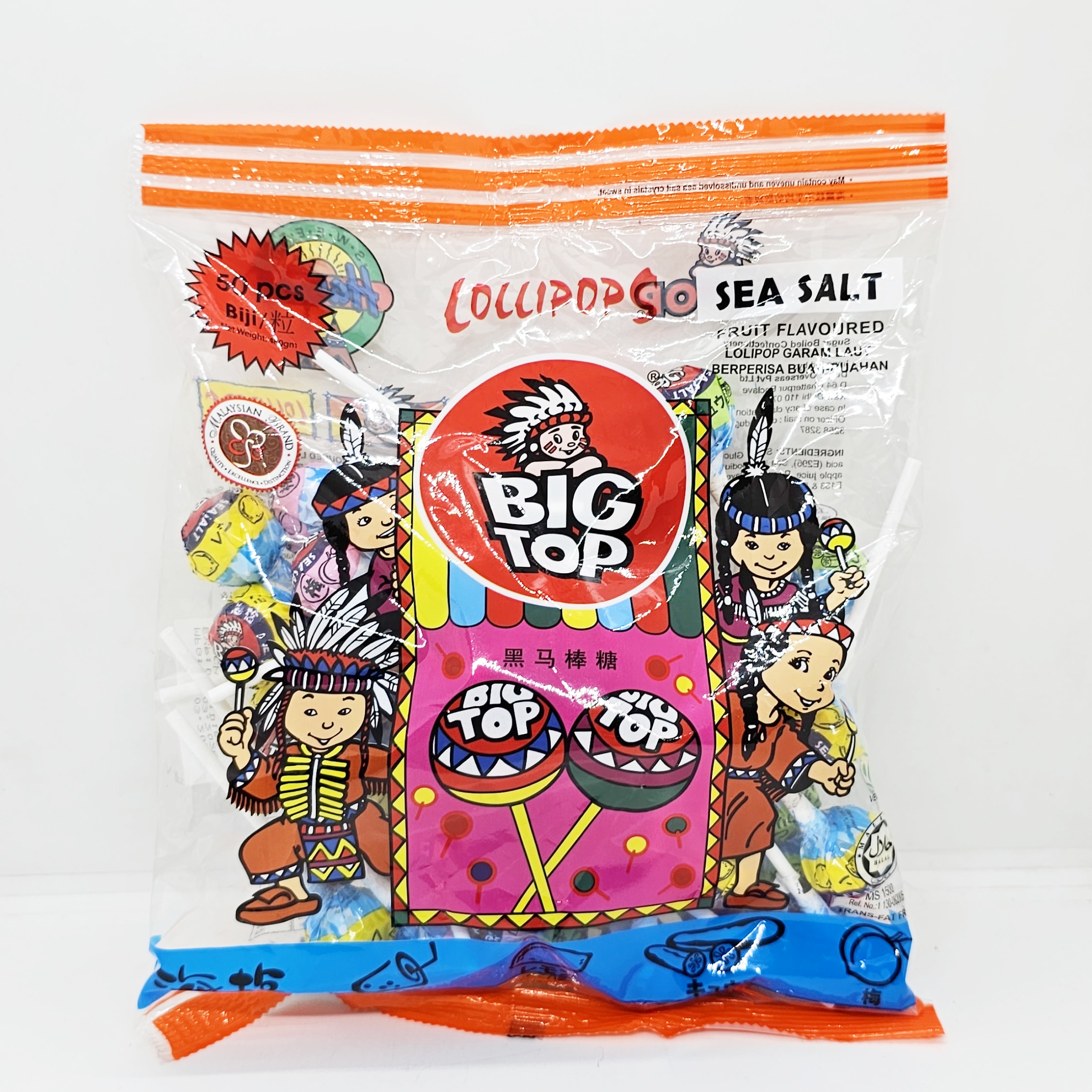 BigTop SEA SALT Fruit Flavoured Lollipops Candy (25pcs/50pcs) Gula ...