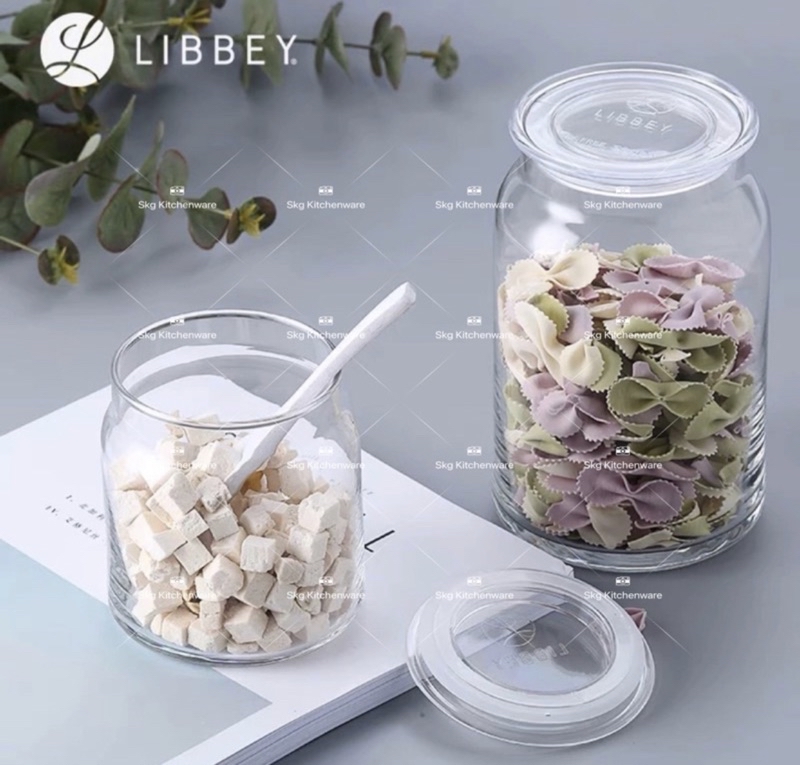 LIBBEY CLASSIC SERIES GLASS STORAGE SEALED JAR / DRIED FRUIT CANISTER ...