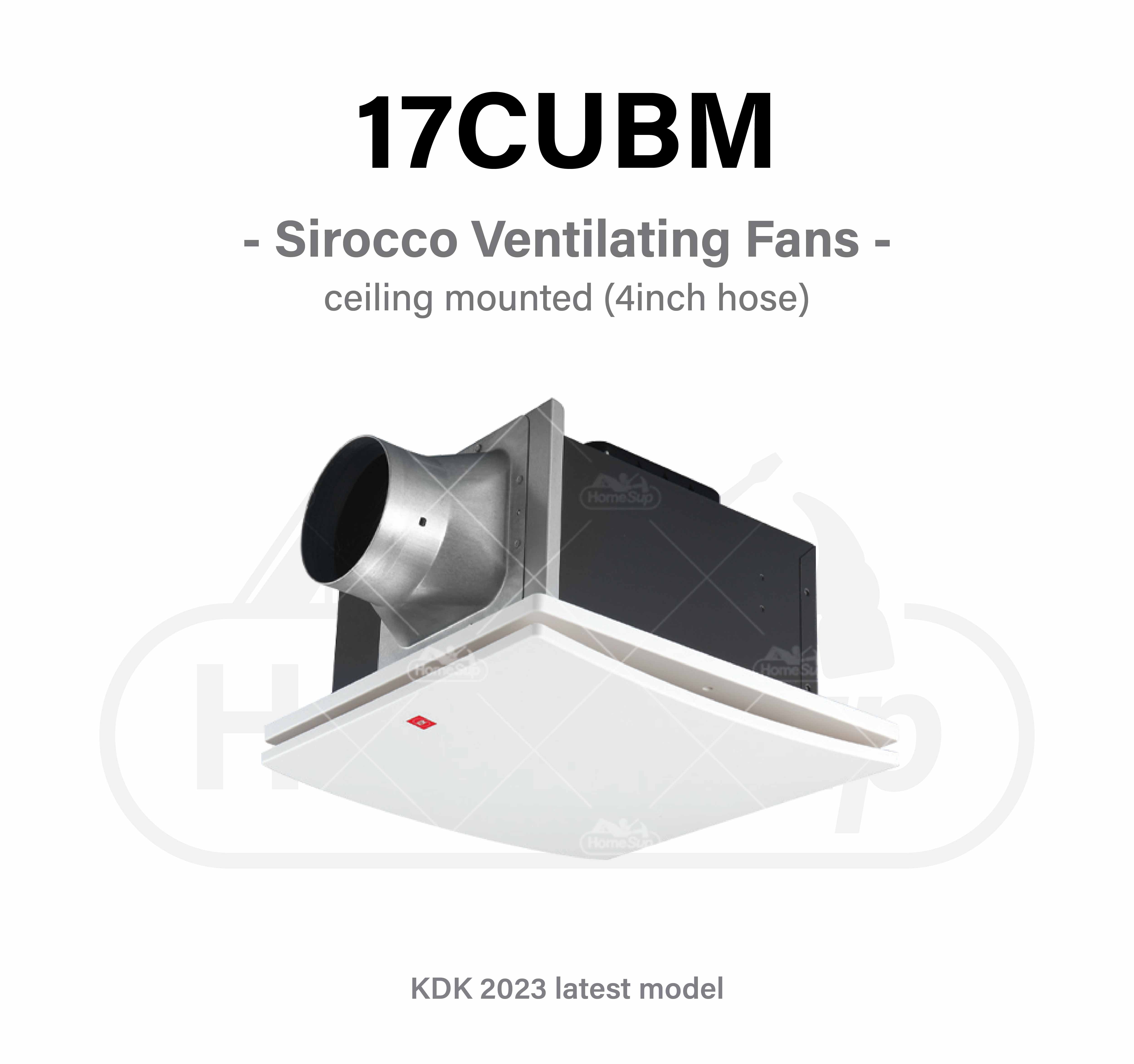 KDK Ceiling Ventilator Exhaust Fan 17cubm - Duct Sirocco, Bathroom ...