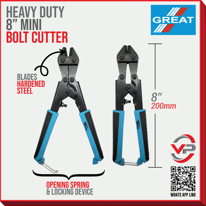 GREAT 8070760 HEAVY DUTY MINI BOLT CUTTER 8"/200MM POTONG DAWAI ...