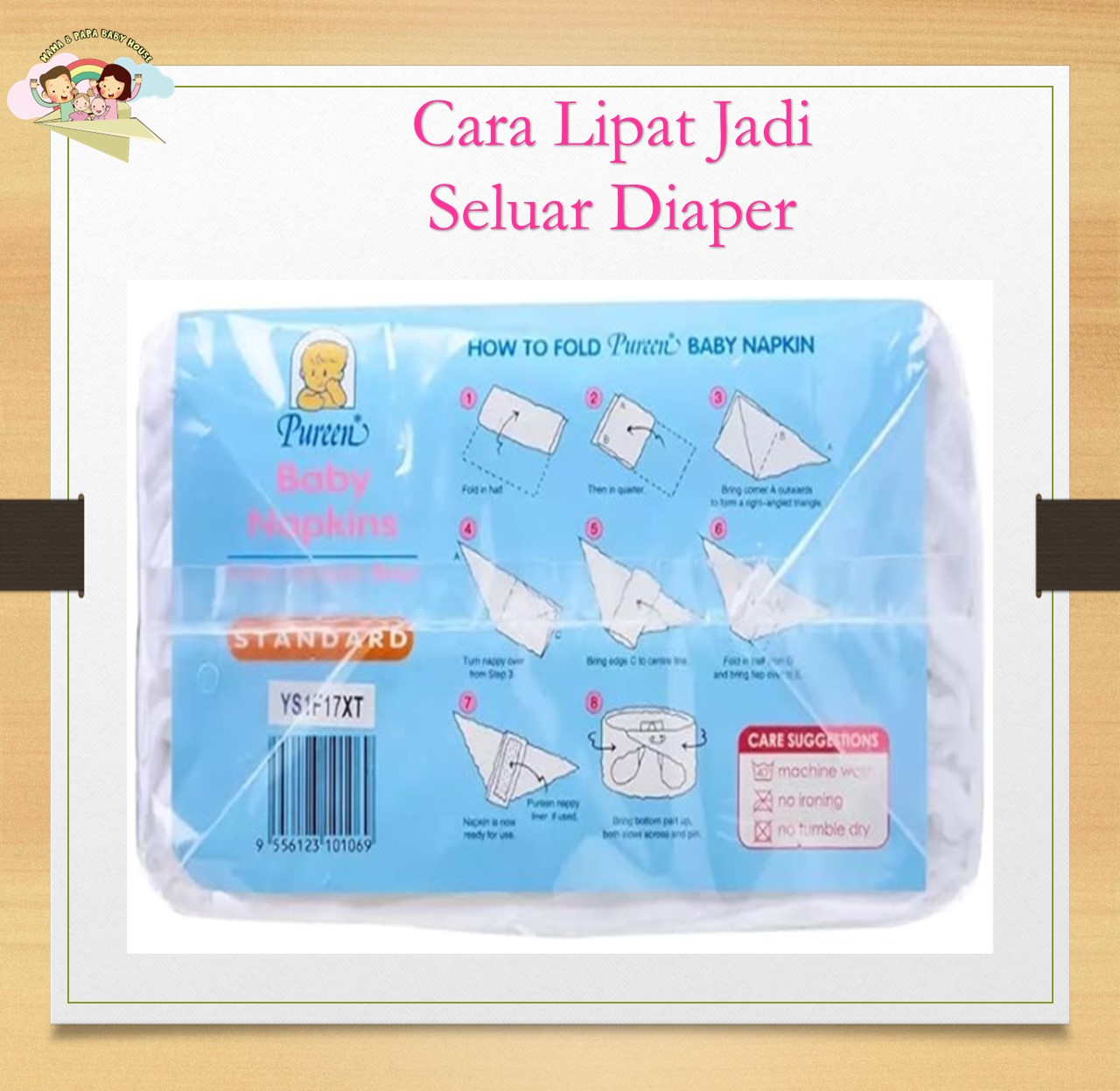 Pureen Cotton Lampin Putih Basic Baby Napkin Kain Lampin Bayi (76cm x ...