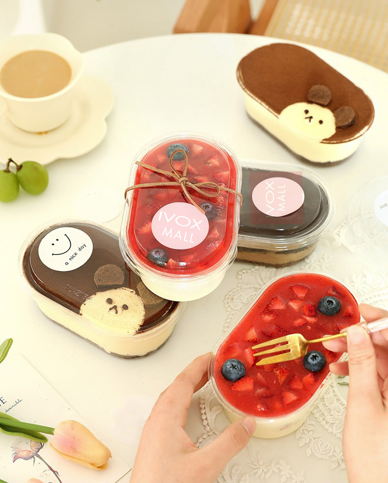 280ml / 500mI / 700ml Transparent Oval cake box / Pudding box / Mousse ...