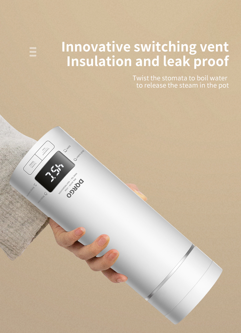 HGV Portable Electric Kettle 400ml Temperature Controlled 316 Stainless ...