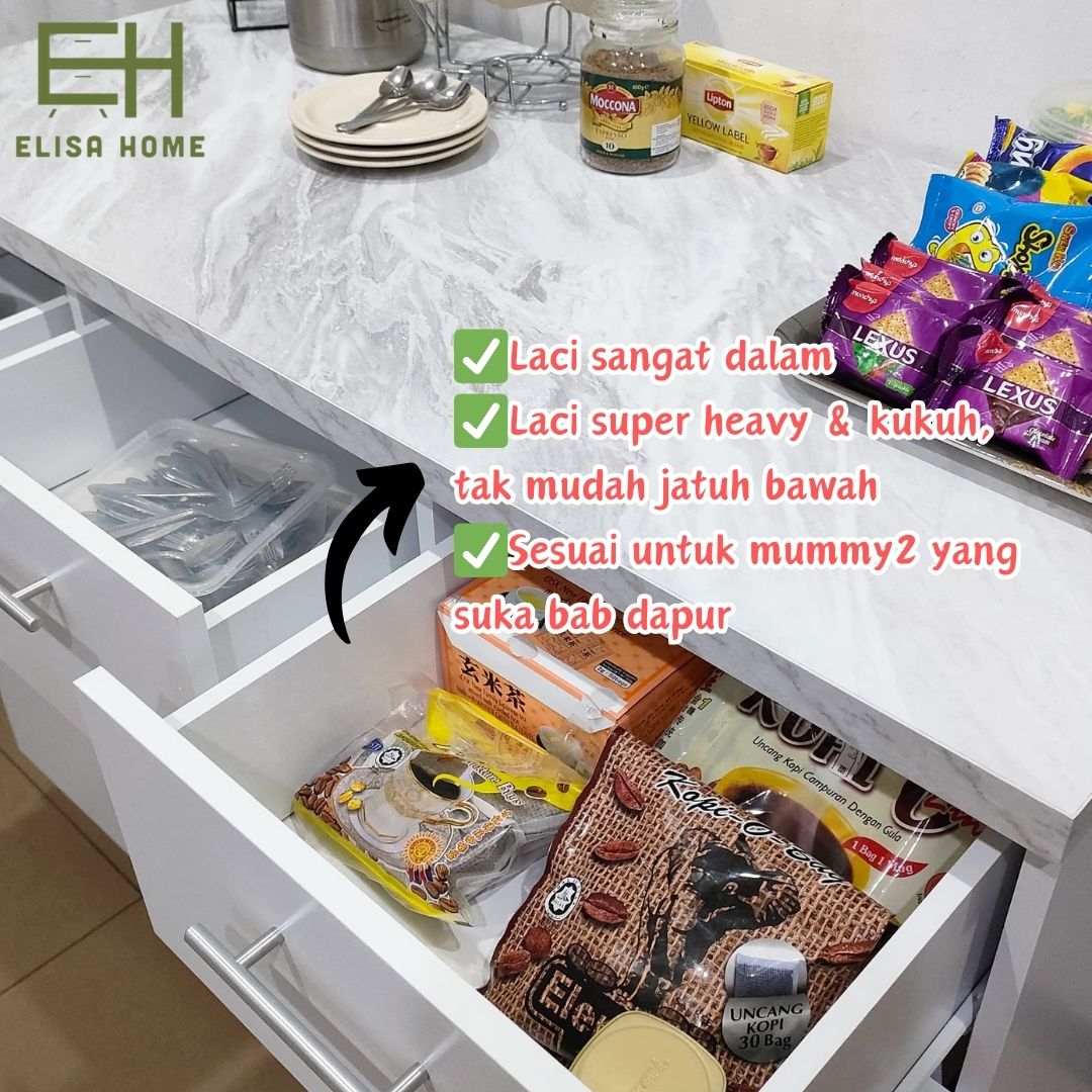 [FREE/LOW SHIPPING] ELISA HOME Aurora 3 Drawer Island Kitchen Cabinet ...