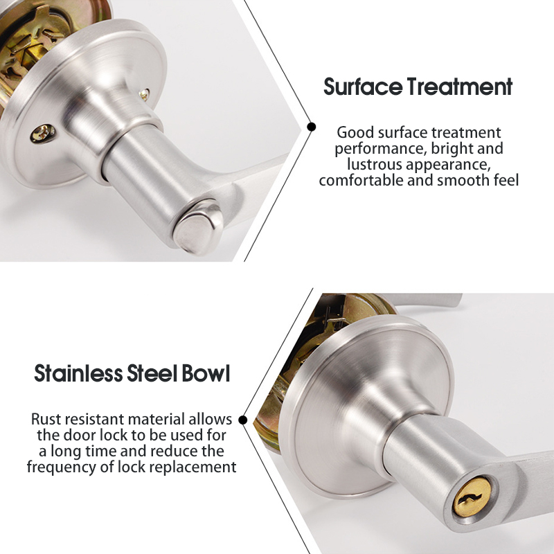 Tubular Lever Cylindrical Cylinder Door Lock Tombol Pintu Bilik Door ...