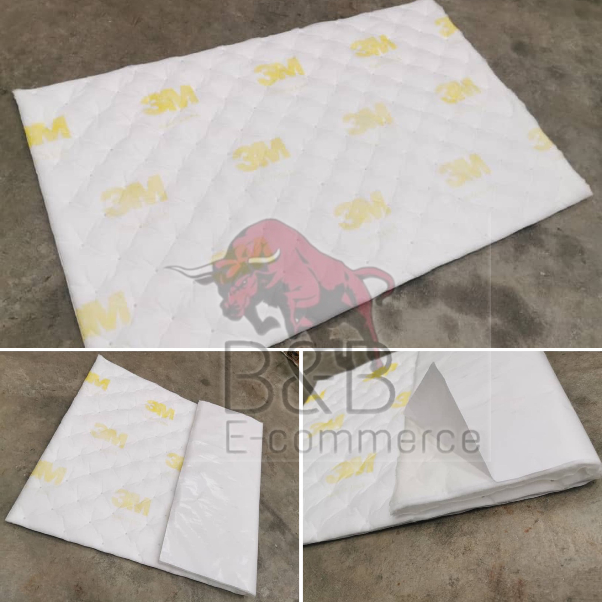 3M WHITE COTTON CAR SOUND PROOF MAT 80CM x 50CM SOUNDPROOF SPONGE/HEAT ...