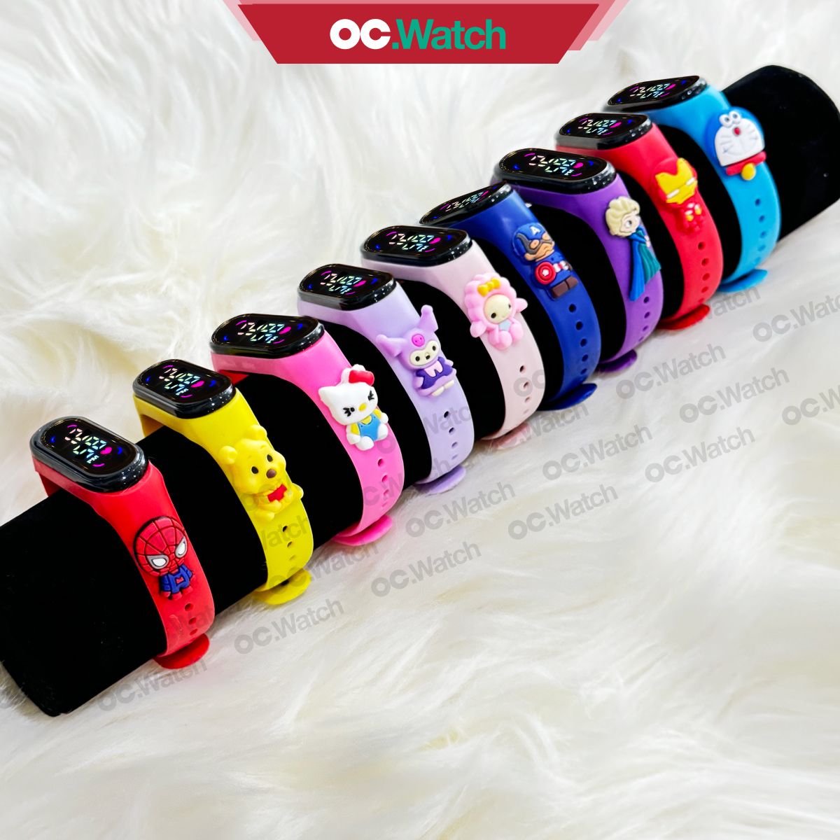 OCwatch Digital Jam Kuromi Budak Girl Boy Kids Watch Melody Spiderman Elsa Jam Tangan Lampu ...