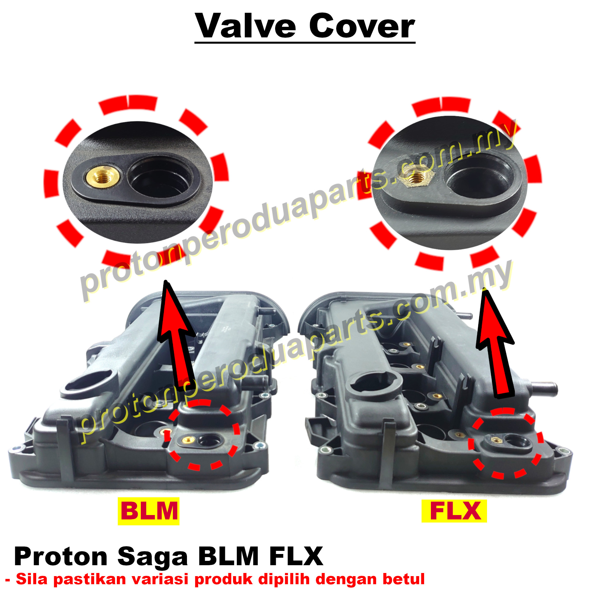 Cylinder Head Valve Rocker Cam Cover Assy With Gasket - Proton Saga BLM ...