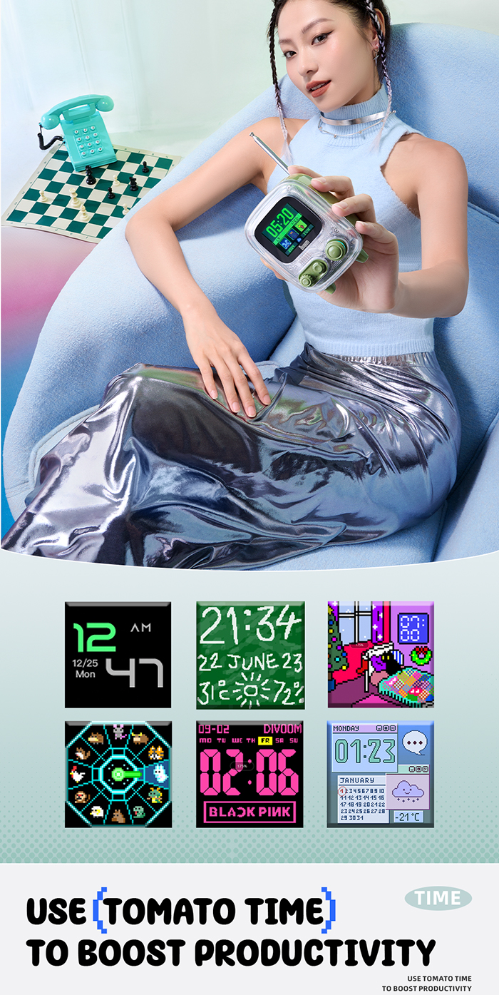 Divoom Tiivoo-2 Photo Album & Lyrics Speaker Pixel Art Creation & FM ...