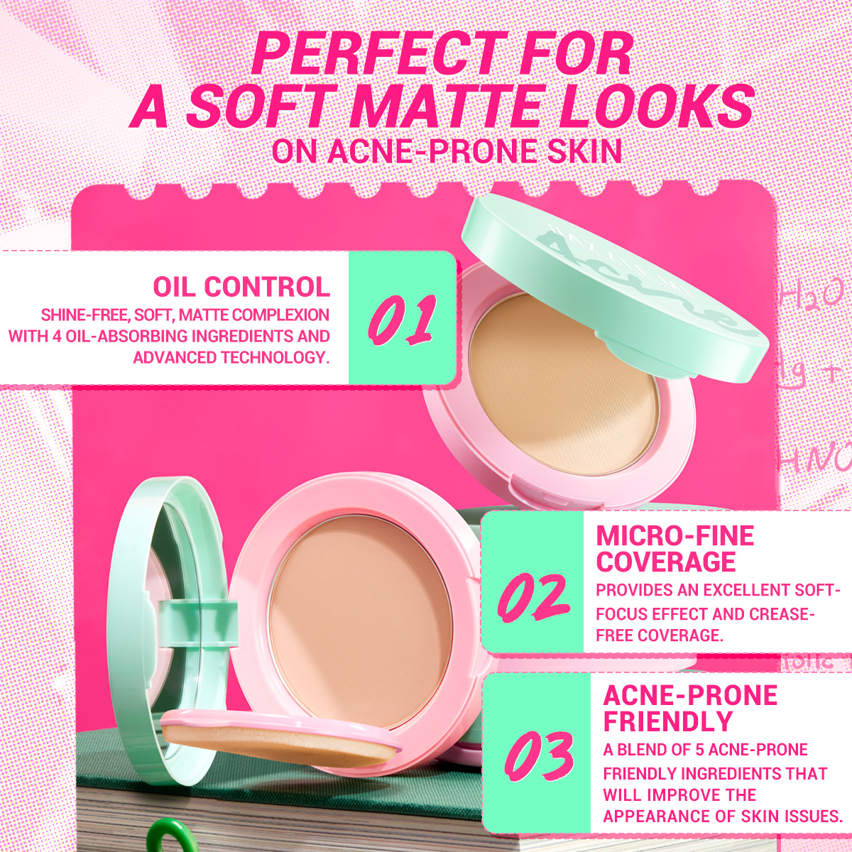 [NEW!!] DAZZLE ME Acne Armor Flawless Flex Compact Powder Oil Control ...
