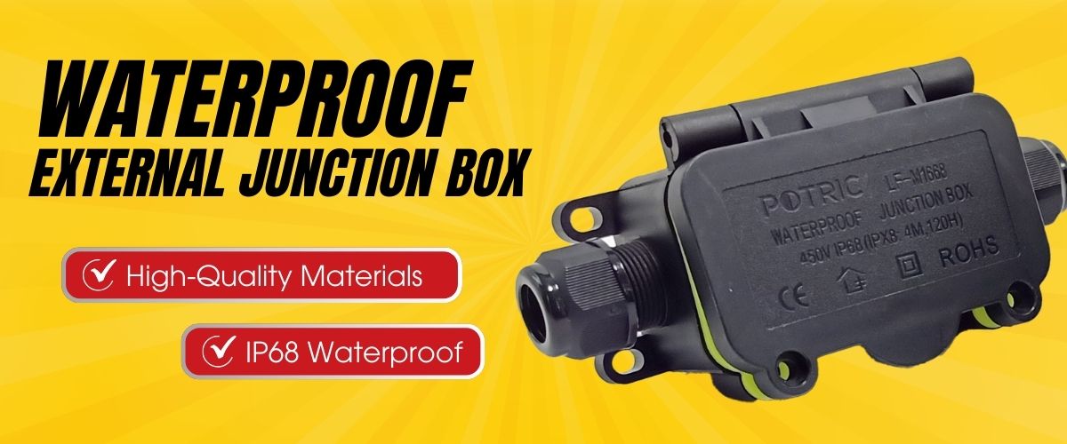 POTRIC 2/3 Way Waterproof Junction Box Outdoor Junction Box Underground ...