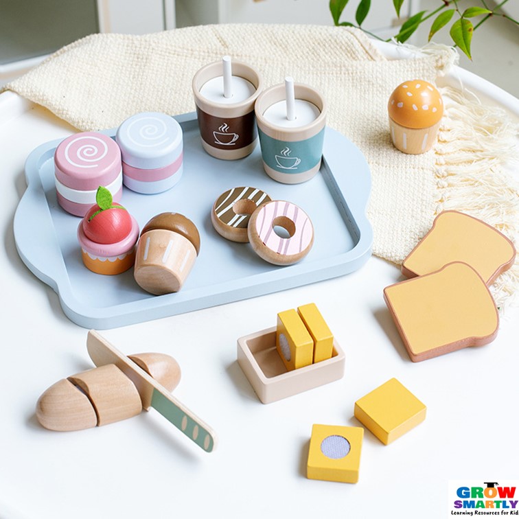 KABI Breakfast Set High Tea Toys Tea Set Toys Food Toys Bread Toy ...