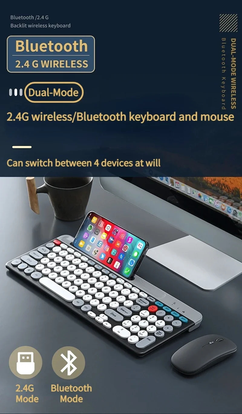 AK8 Wireless Keyboard Mouse Combo Wireless Keyboard Mouse Set Bluetooth ...