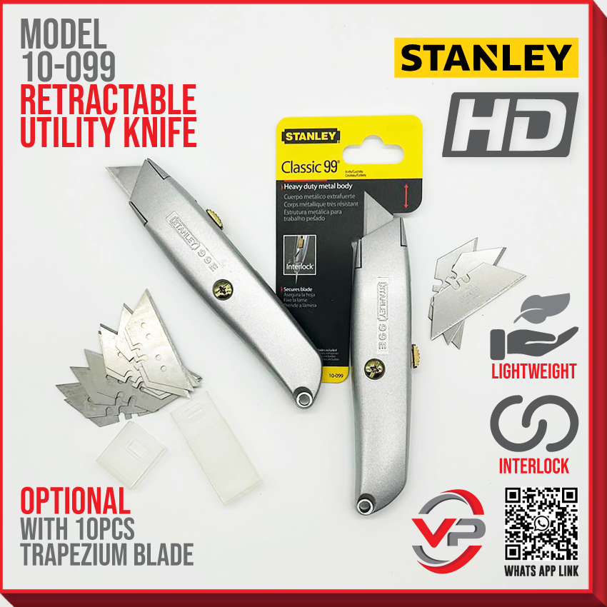 STANLEY STHT10099 HEAVY DUTY RETRACTABLE UTILITY KNIFE 151MM CLASSIC ...