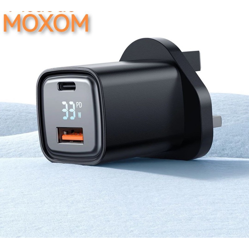 Moxom LX-HC802 PD 33W PD SCP Fast Charging LCD Display Dual-Ports Fast Charger | Shopee Malaysia