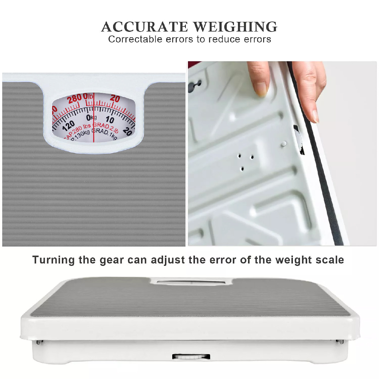 MAX 130KG Analog Body Scale Manual Bathroom Weight Scales Accurate ...