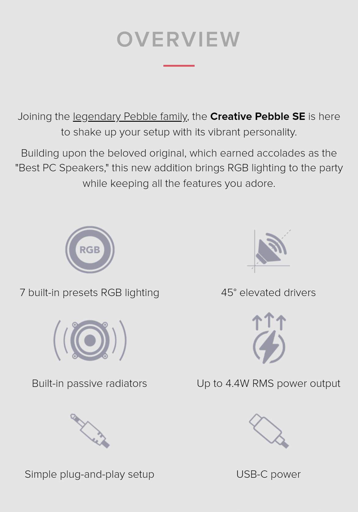 Creative Pebble SE - 2.0 USB-C Powered PC Speakers with RGB Lighting ...