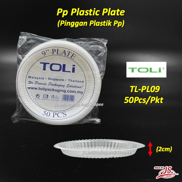 PP Plate Plastic Disposable Party Plate [50Pcs] Pinggan Pakai Buang 6 ...