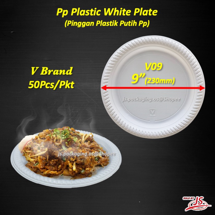 PP Plate Plastic Disposable Party Plate [50Pcs] Pinggan Pakai Buang 6 ...